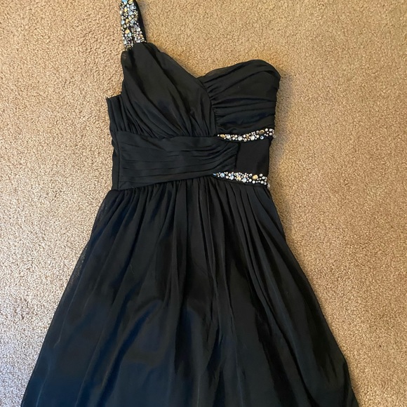 Deb | Dresses | Short Black Prom Dress Size 3 By Deb One Shoulder With ...